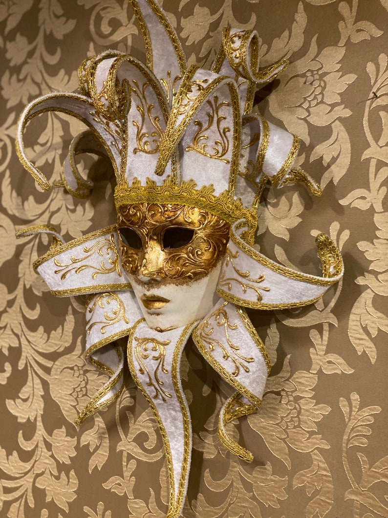 White Jolly Venetian Mask Carnival Mask Original Halloween - Etsy