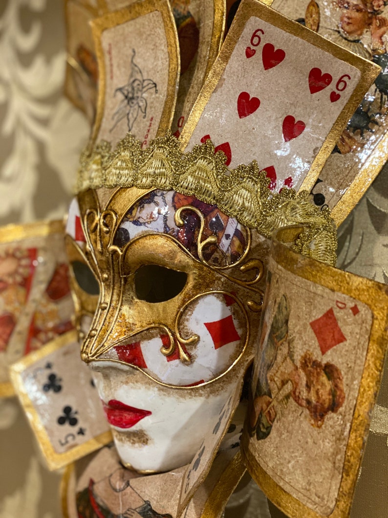 Venetian Mask Jolly Poker Cards Carnival Mask Halloween - Etsy