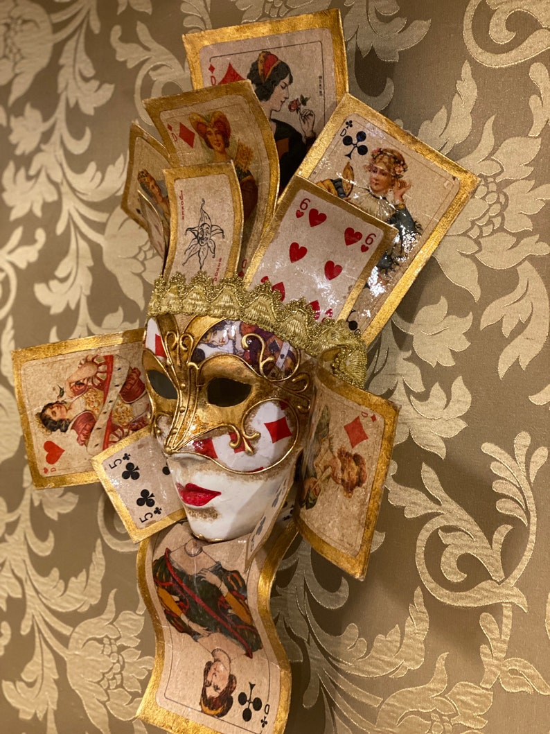 Venetian Mask Jolly Poker Cards Carnival Mask Halloween - Etsy