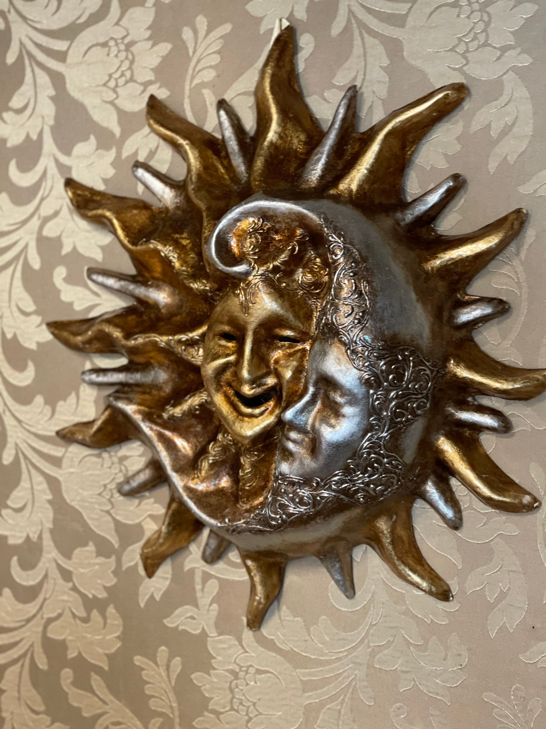 Venetian Mask Sun and Moon Mask Decorative Wall Mask - Etsy