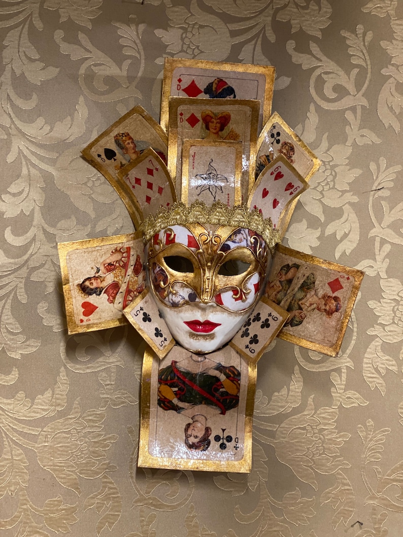 Venetian Mask Jolly Poker Cards Carnival Mask Halloween - Etsy