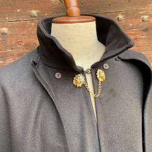 Venetian Cloak tabarro With Black Cape, Full Circle, Handmade in Wool ...