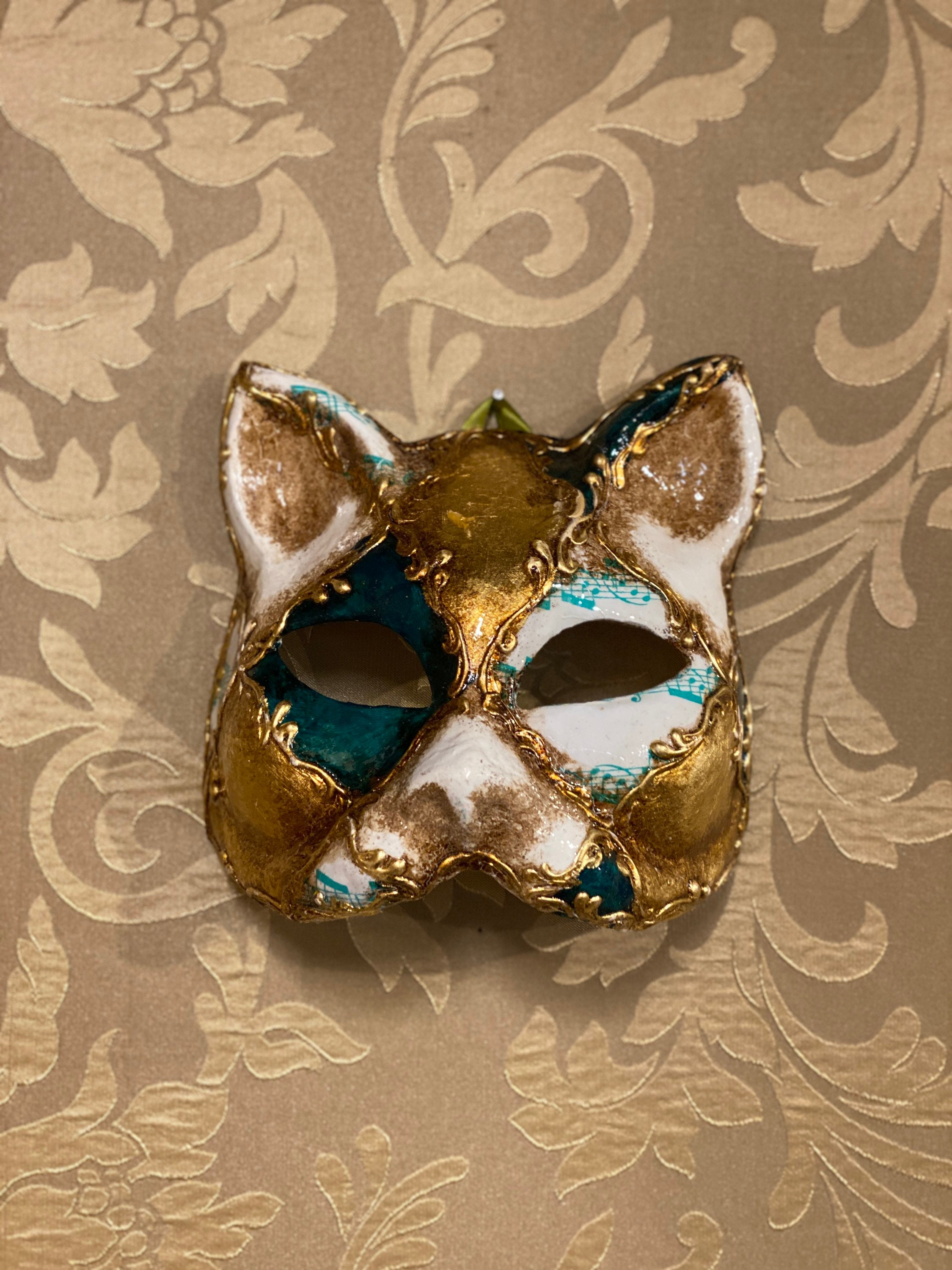 Venetian Cat Mask Carnival Mask Cat Costume Halloween Mask | Etsy