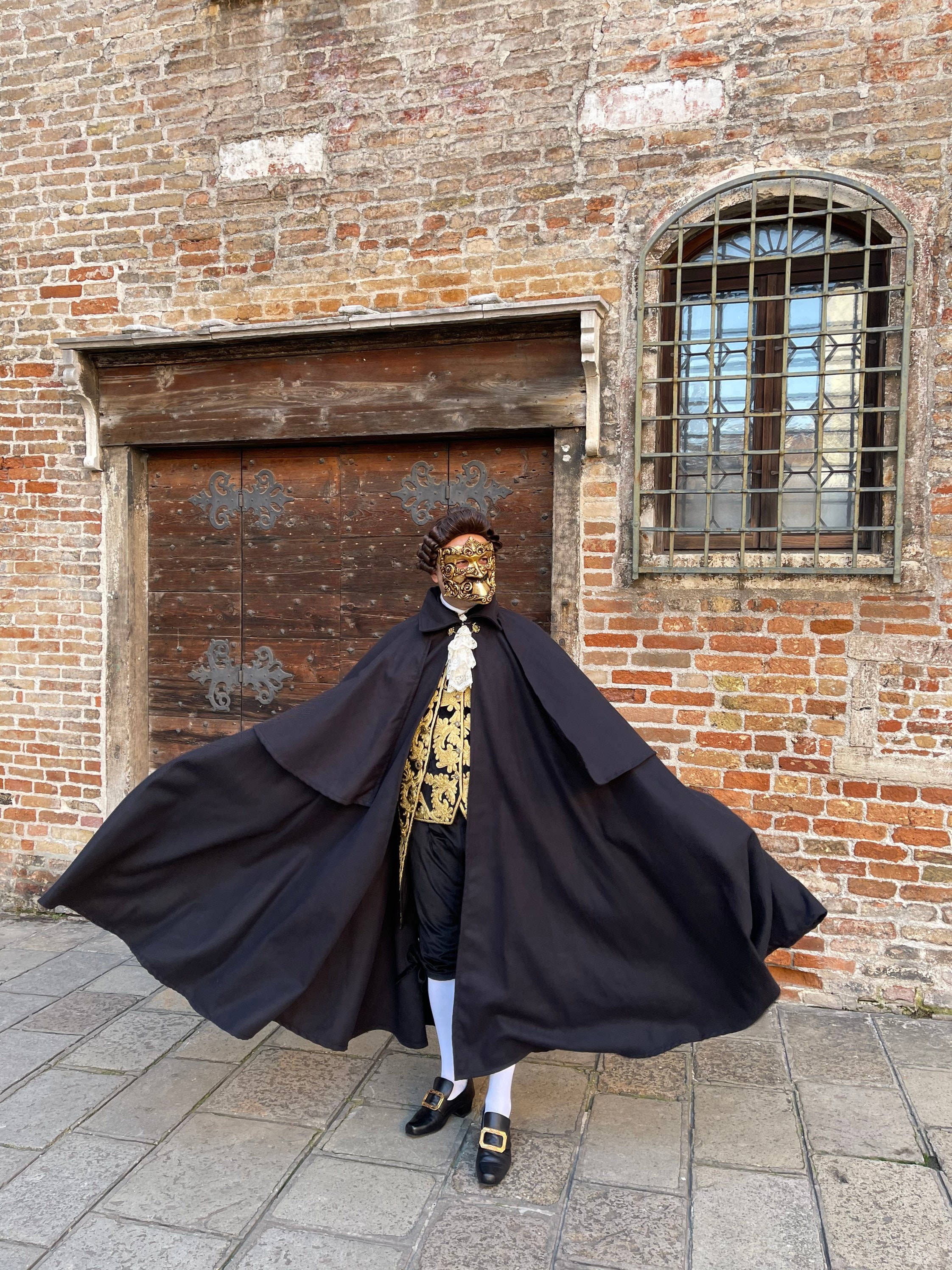 Capa veneciana tabarro con capa negra rueda completa hecha - Etsy México