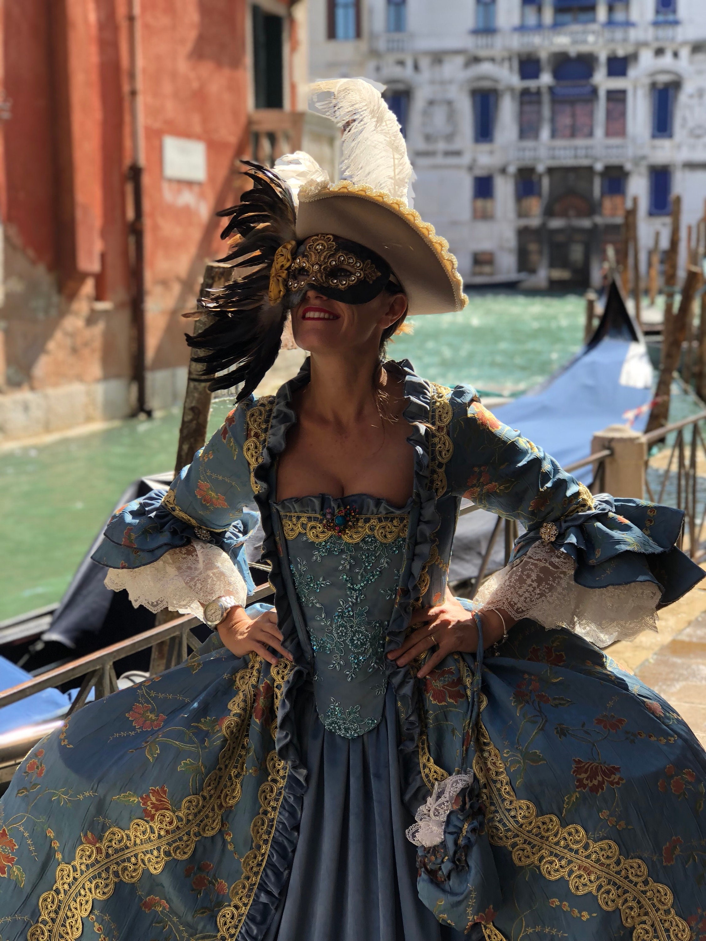 Venetian Mask Colombina Ball, Feather Mask, Carnival Mask, Halloween ...