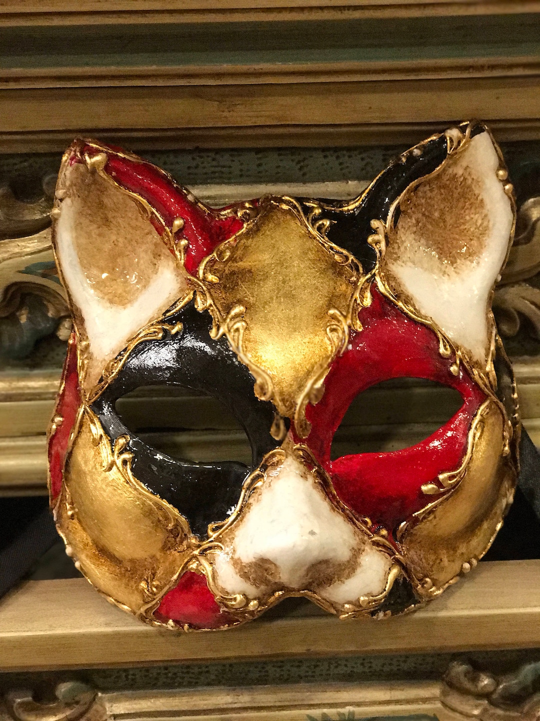 Venetian Cat Mask, Carnival Mask, Cat Costume, Halloween Mask - Etsy