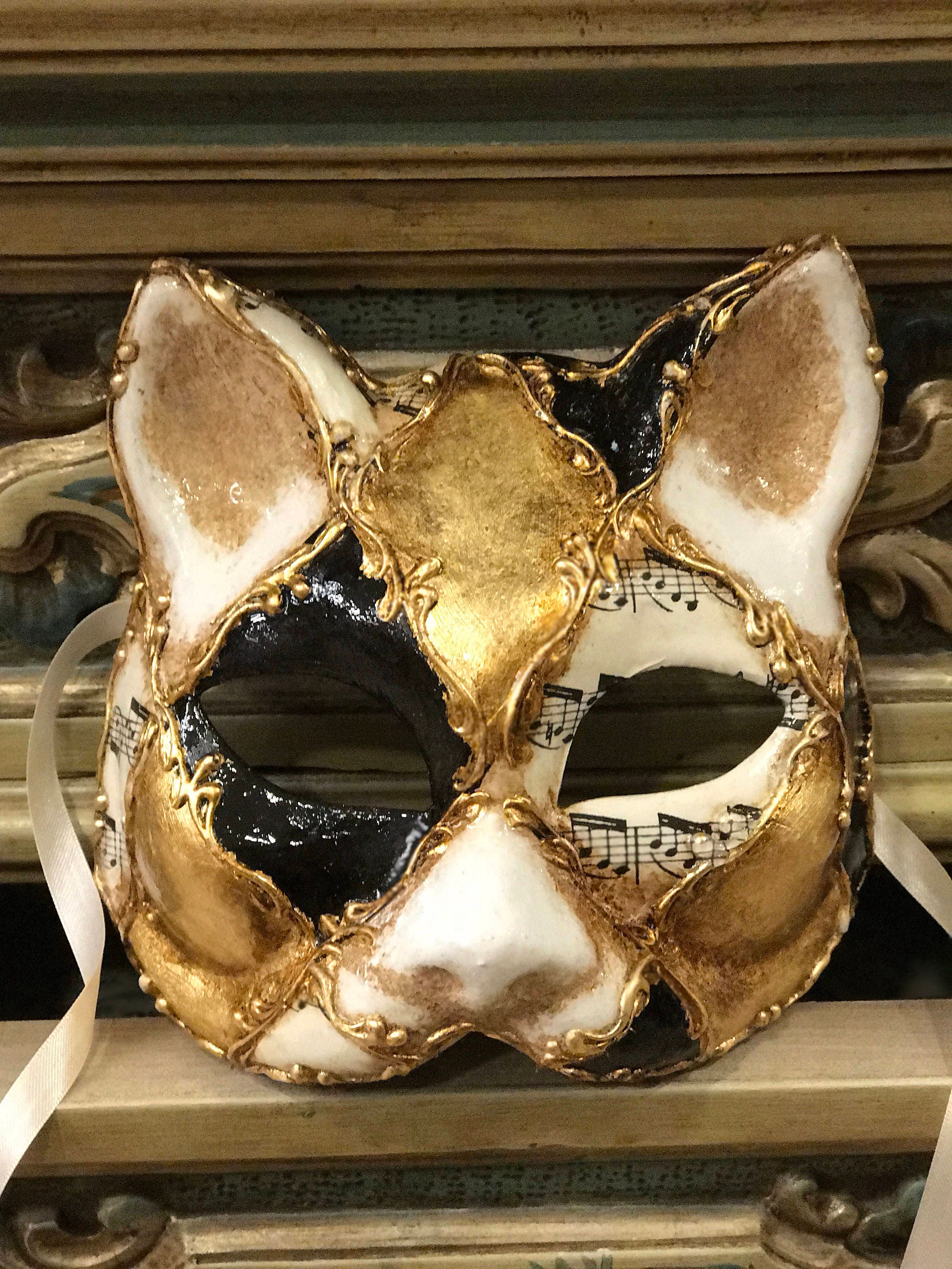 Venetian Cat Mask Carnival Mask Cat Costume Halloween Mask | Etsy