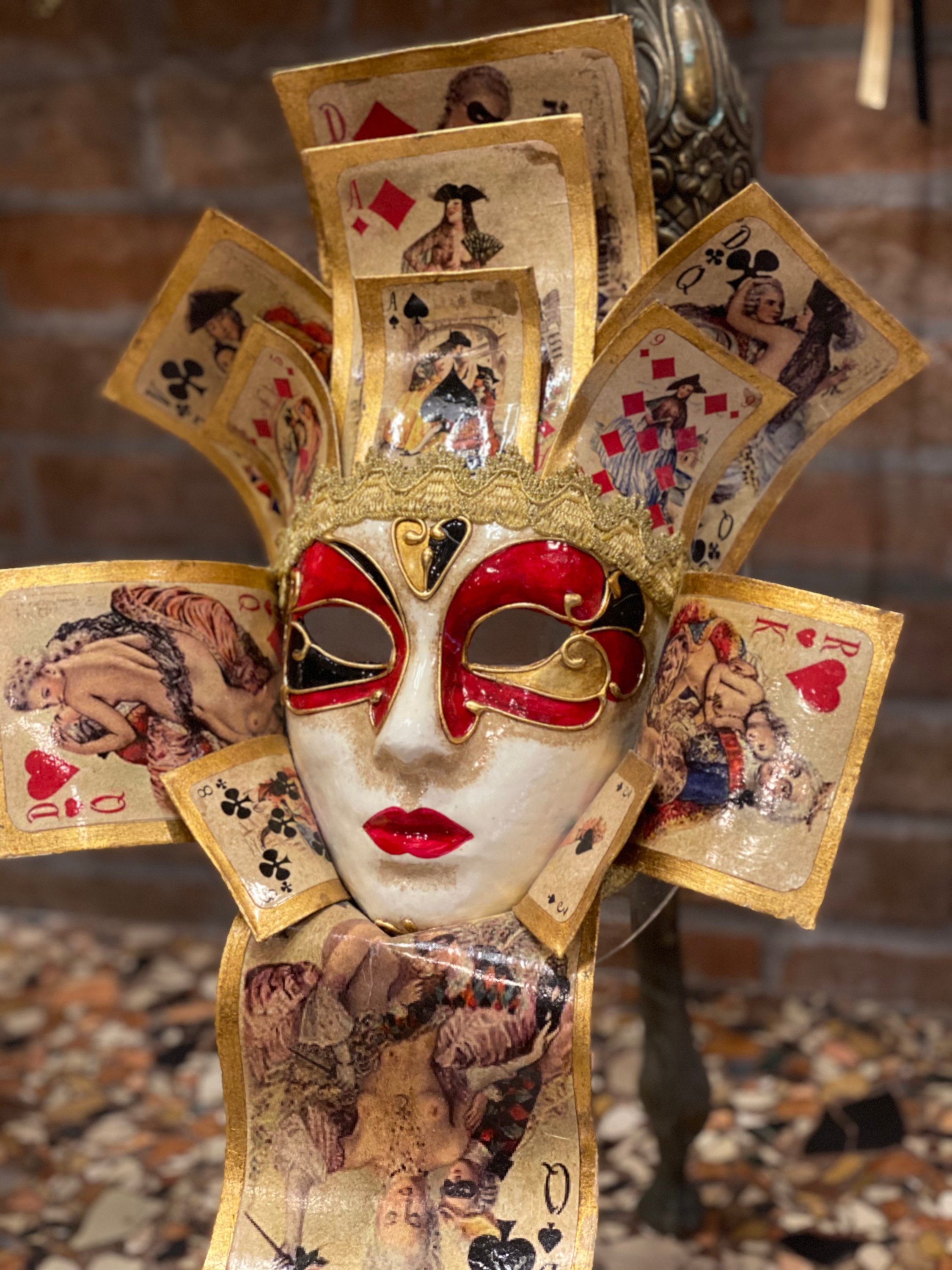 Venetian Mask Jolly Carte Poker Casanova Made Entirely by - Etsy