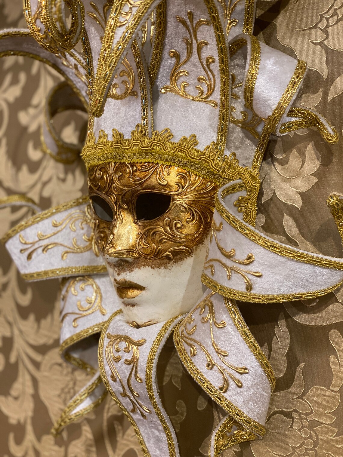 White Jolly Venetian Mask Carnival Mask Original Halloween - Etsy