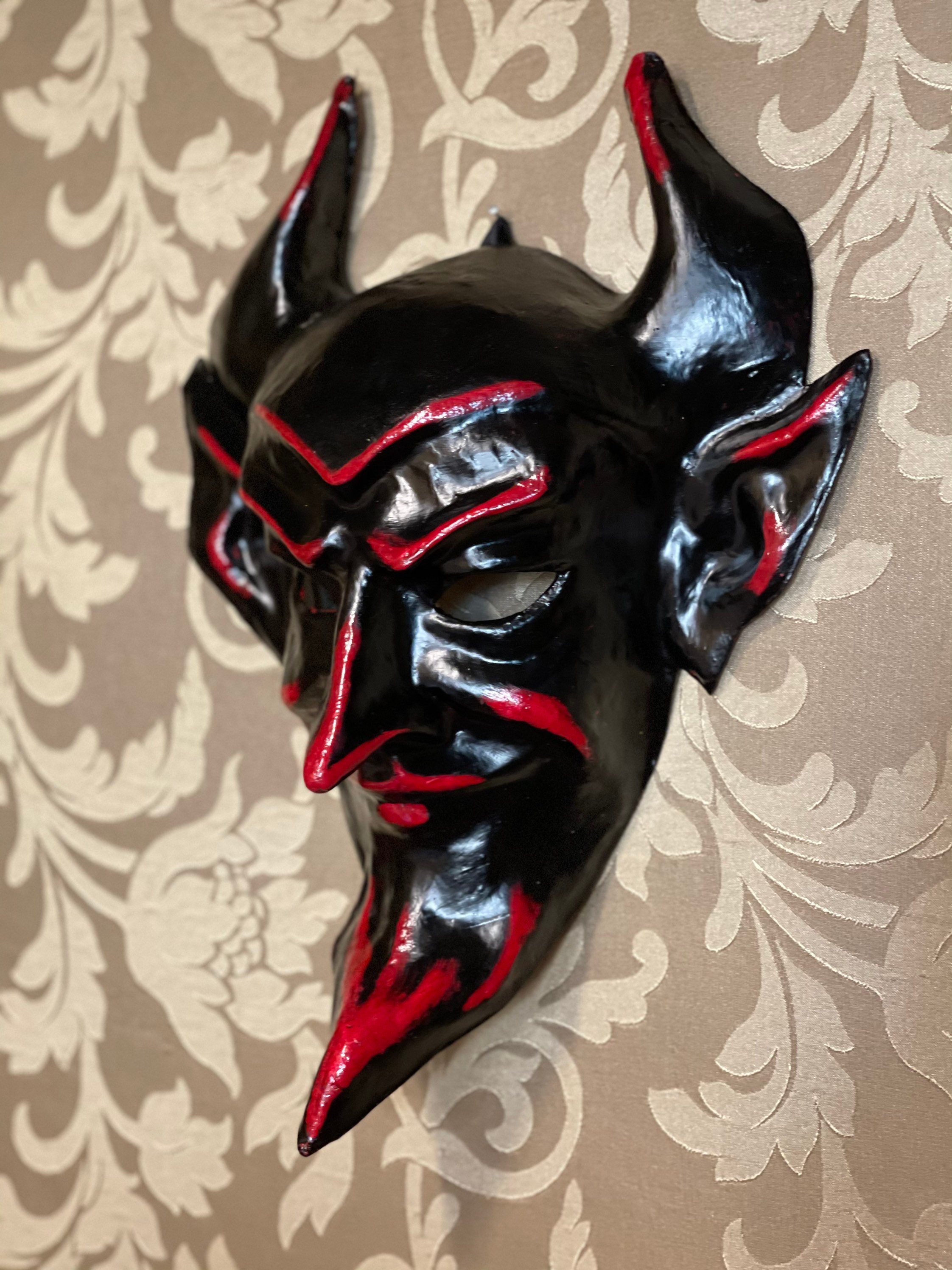 Venetian Devil Mask, Halloween Mask, Handmade in Papier Mache - Etsy
