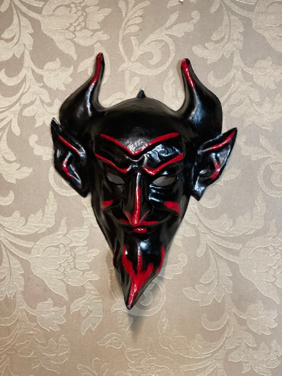 Venetian Devil Mask Halloween Mask Handmade in Papier-mache | Etsy