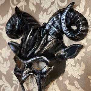 Venetian Mask, Black Silver Devil Mask, Carnival Mask, Halloween Mask ...
