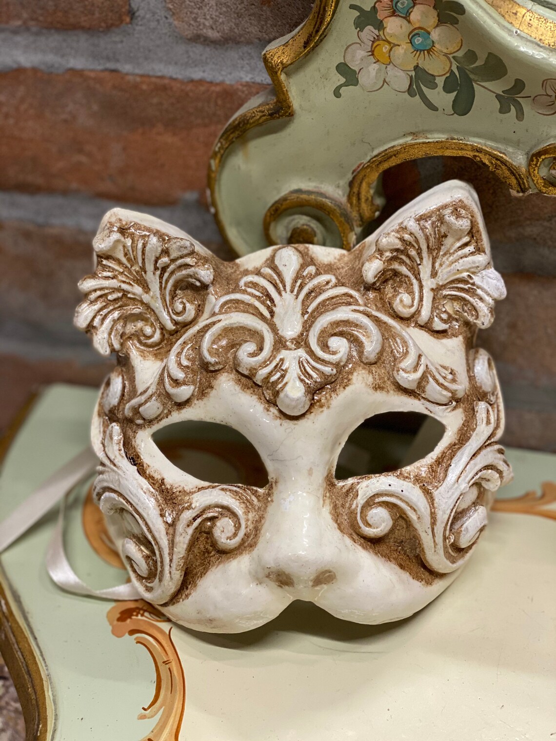 Venetian Mask Halloween Mask Baroque Cat Handmade in - Etsy
