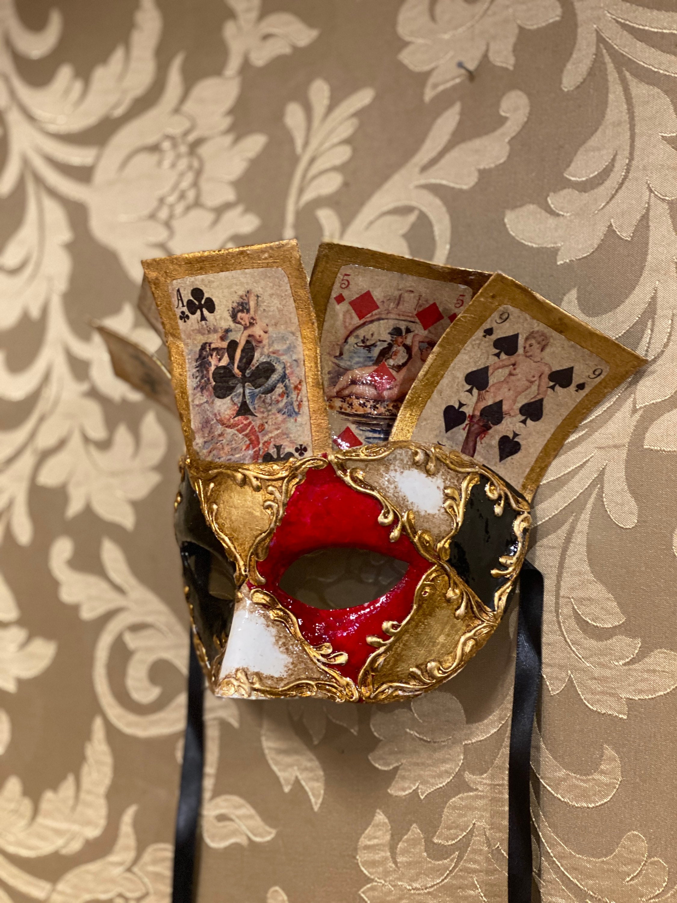 Venetian Mask, Colombina Casanova Poker Cards, Carnival Mask, Original ...
