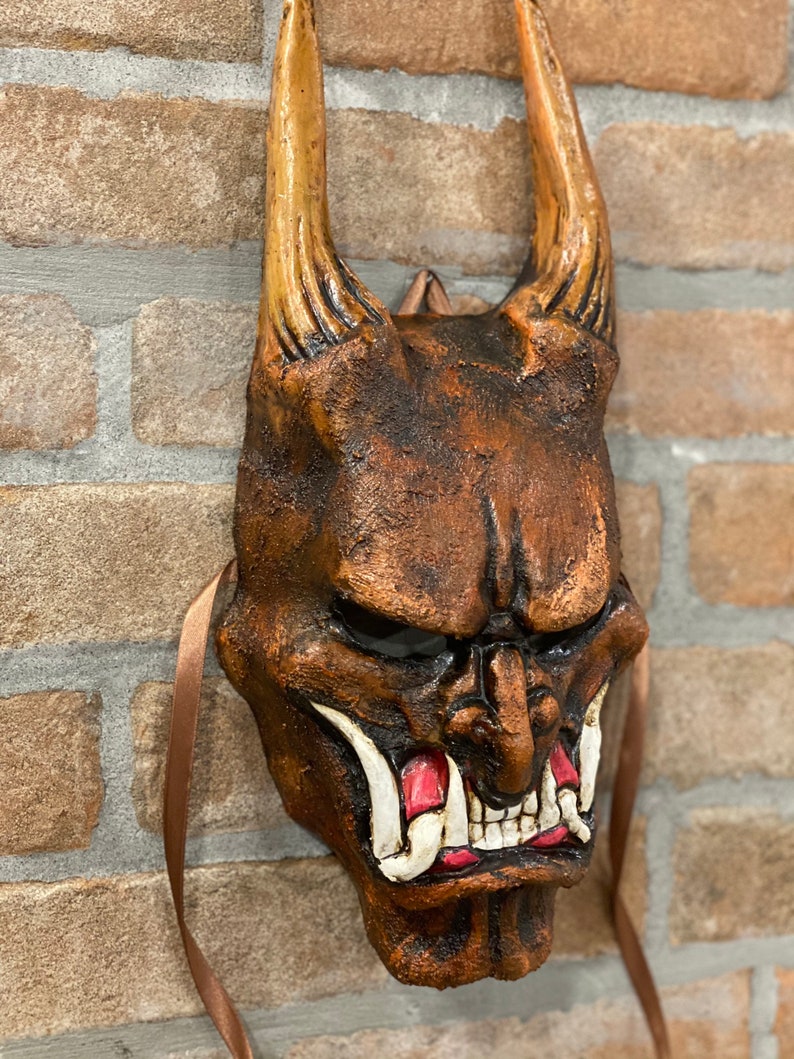 Original Papier-mache Oni Mask Made Entirely by Hand - Etsy
