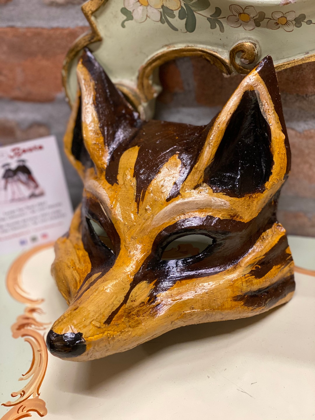 Venetian Fox Mask, Animal Mask, Handmade in Papier-mâché - Etsy