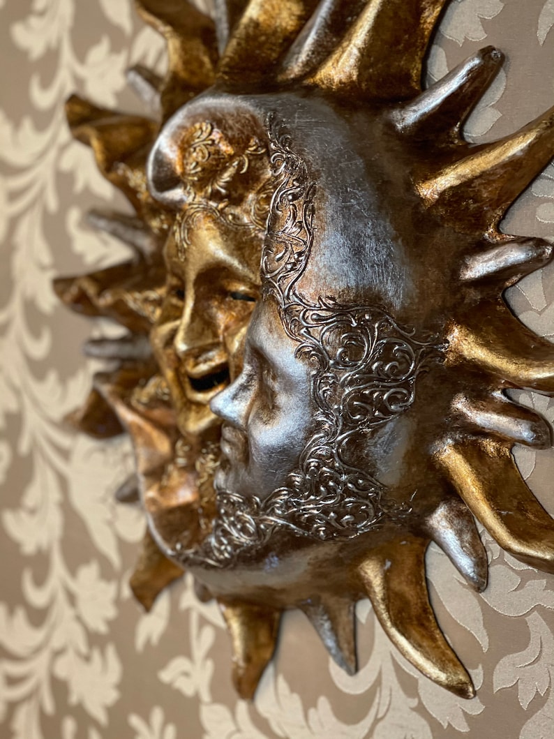 Venetian Mask Sun and Moon Mask Decorative Wall Mask - Etsy