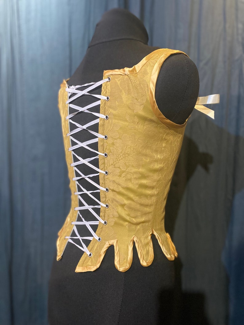Historic 1700 Corset, Stays, Boned Corset in Damask Fabric - Etsy
