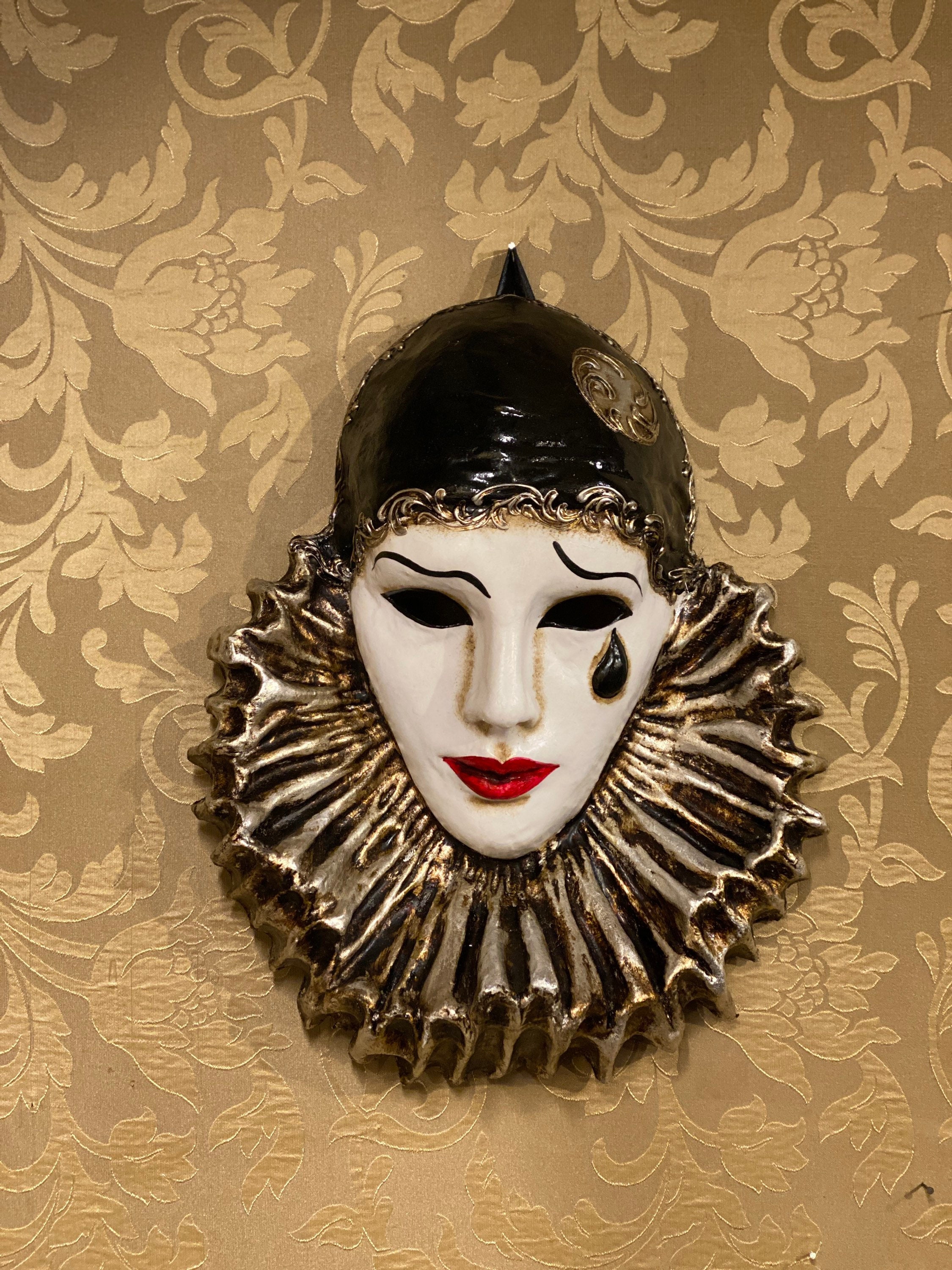 Venetian Pierrot Mask, Made Entirely by Hand in Papier-mâché. - Etsy