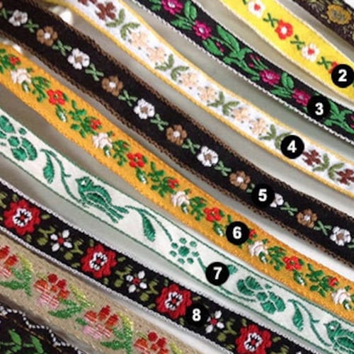 1 Yard Embroidered Lace Ethnic Ribbon flower Jacquard Ribbon - Etsy