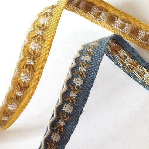 1 Yard Woven Trim Border Flower Fabric Trim Lace Ethnic - Etsy
