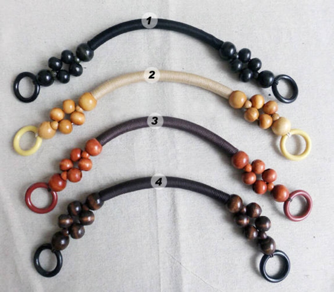 A Pair of Wooden Bead Handles for Bag, Handcraft Material for Handbag ...
