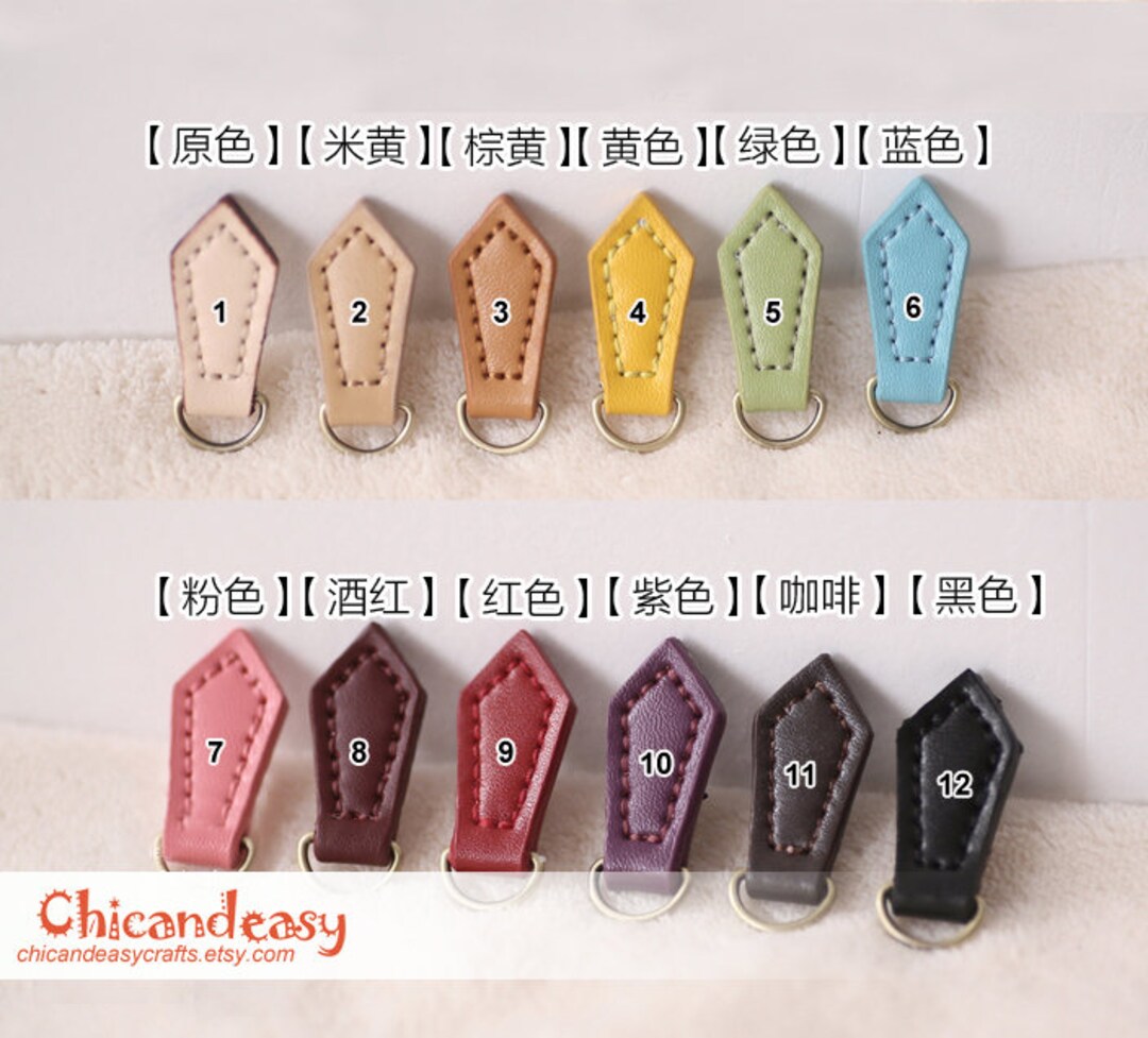 A Piece of Genuine Leather Zipper Pull Leather D-ring Closures for ...