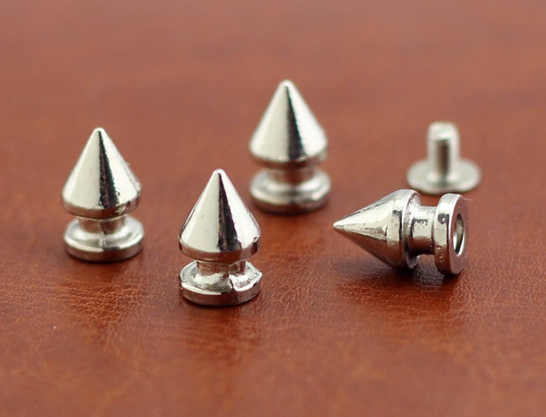 PACK of 20 Metal Spikes Silver Bullet Rivets Studs Leather - Etsy