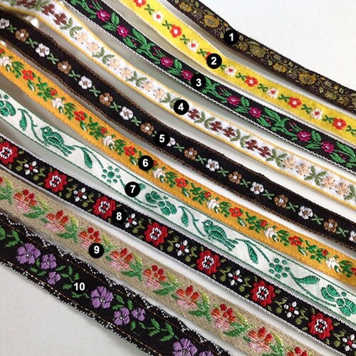 1 Yard Flower Jacquard Ribbon Geometric Woven Trim Border - Etsy