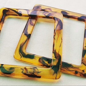 A Pair of 12.5cm Tortoise Shell Acrylic Handles for Bag, Handcraft ...