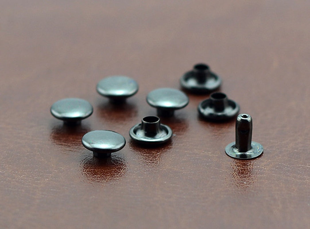 PACK of 100 Gunmetal 8mm Round Rivets Studs Leather Studs Leather Craft ...