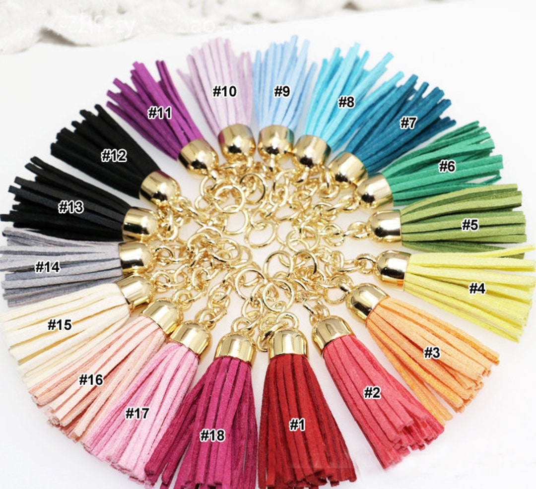 A Piece of Suede Leather Tassels Fringe Tassels, Tassel Charm DIY ...