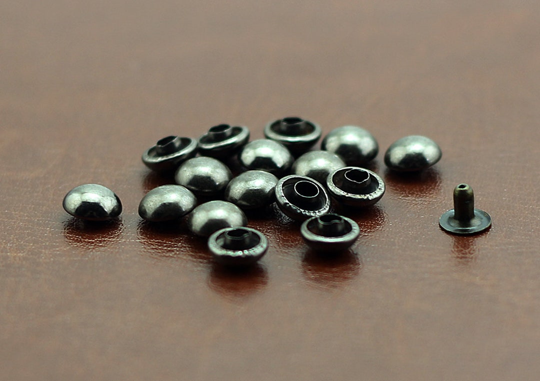 PACK of 50 Gunmetal 9mm Mushroom Rivets Studs Leather Studs Leather ...