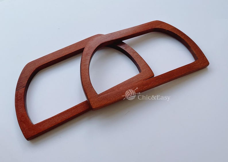 A Pair of Wooden Handles for Bag, Handcraft Material for Handbag Making ...