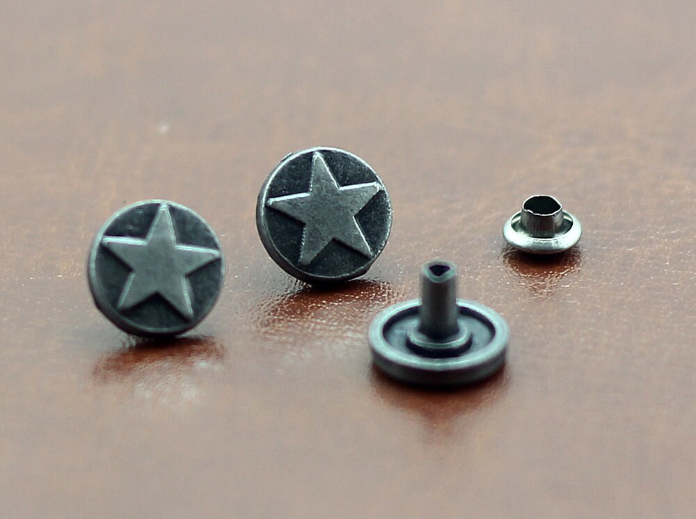 PACK of 10 Gunmetal 10mm Star Rivets Studs Leather Studs | Etsy