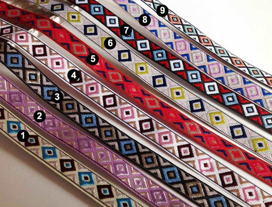 1 Yard Geometric Jacquard Ribbon Geometric Woven Trim Border - Etsy