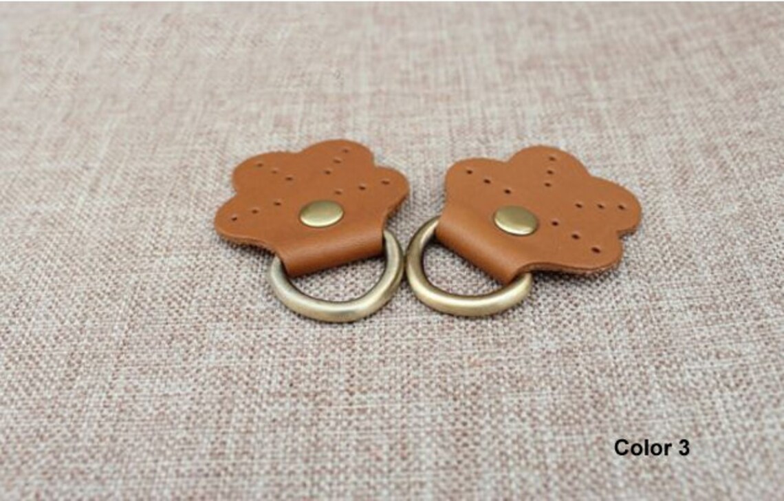 A Set 2 Pcs High Qaulity D-ring With Genuine Leather Tab - Etsy