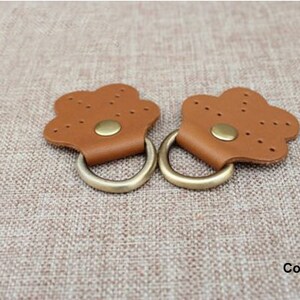 A Set 2 Pcs High Qaulity D-ring With Genuine Leather Tab Attachment ...