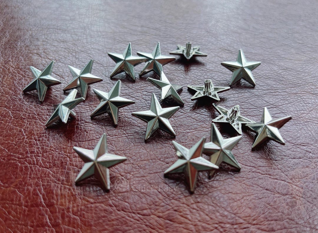 PACK of 25 Silver Star 20mm Rivets Studs Leather Studs Leather Craft ...
