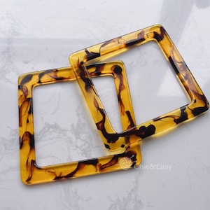 A Pair of 12.5cm Tortoise Shell Acrylic Handles for Bag, Handcraft ...