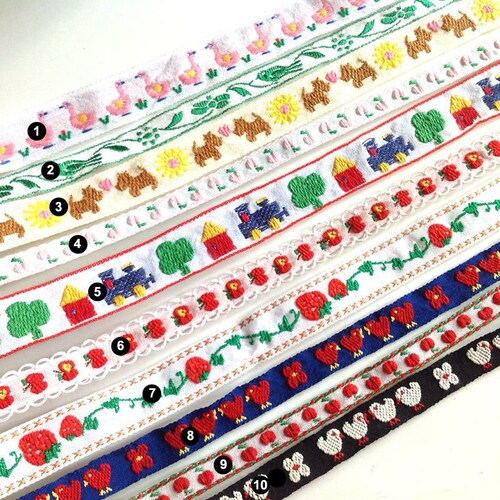 1 Yard Embroidered Lace Ethnic Ribbon flower Jacquard Ribbon - Etsy