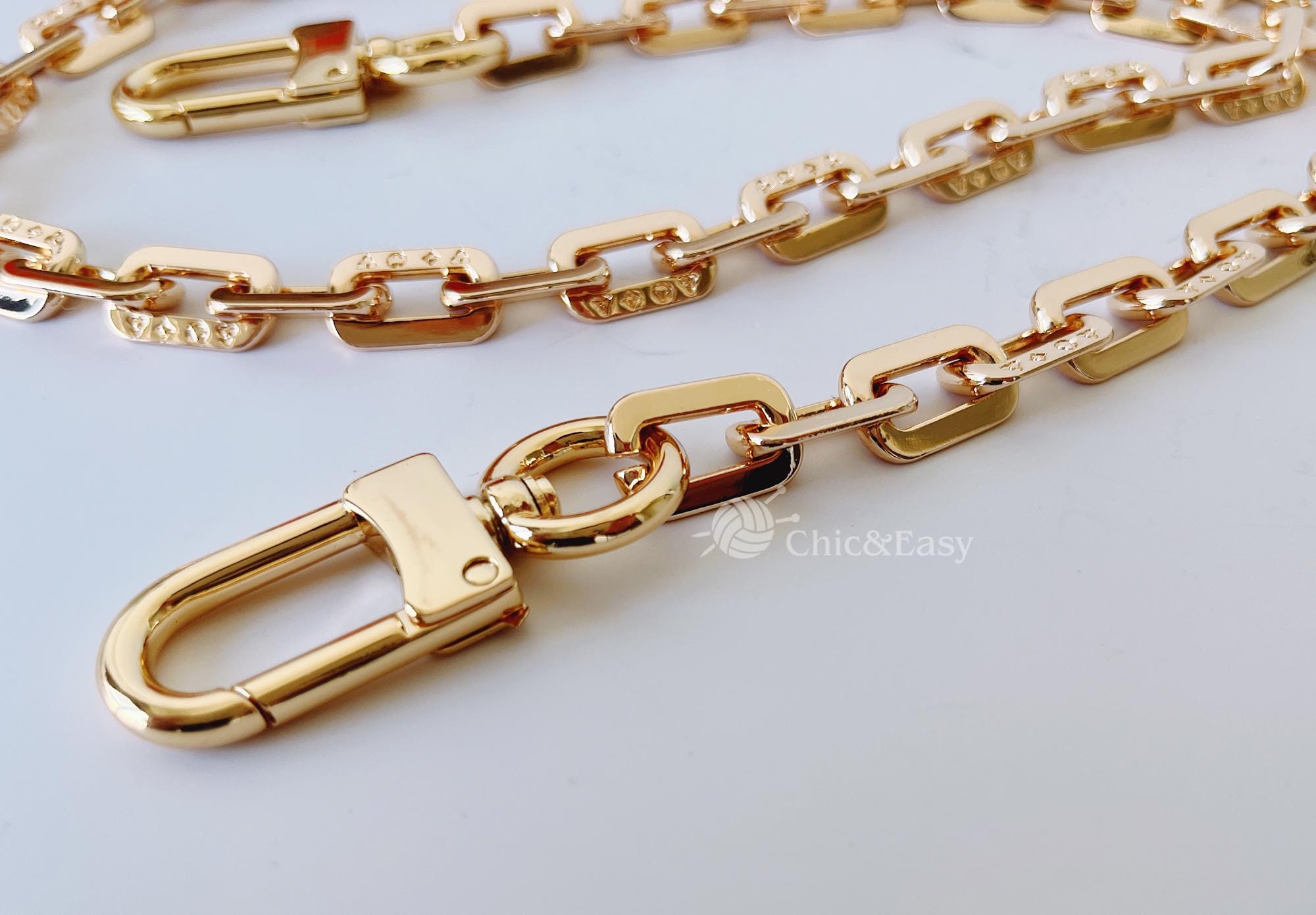 Gold Metal Purse Chain Strap: 11mm/13mm Wide Replacement Handle CAE ...