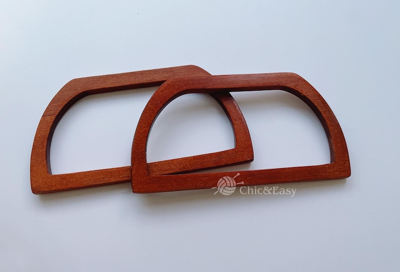 A Pair of Wooden Handles for Bag, Handcraft Material for Handbag Making ...