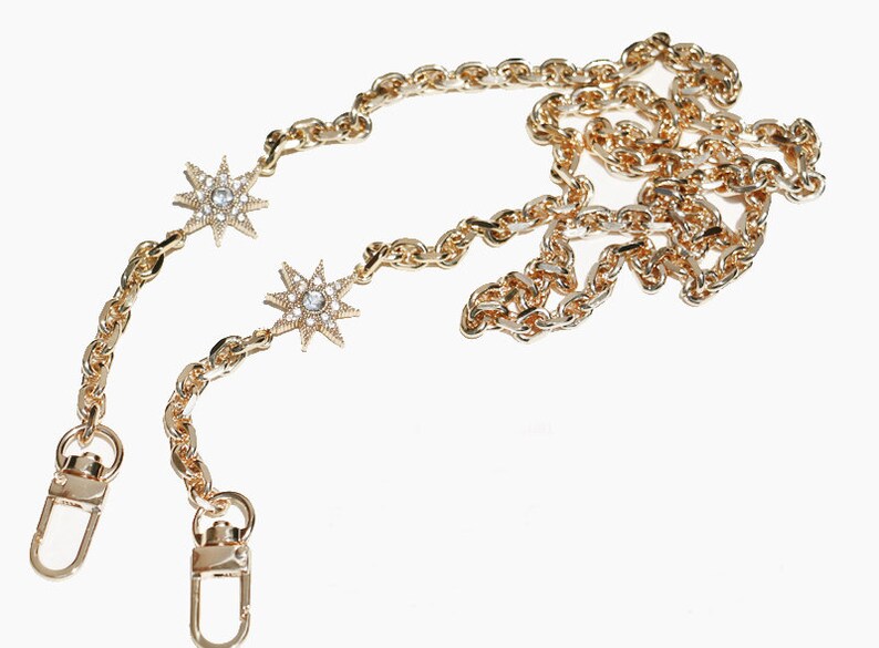 Gold Purse Chain Star Charm Metal Shoulder Handbag Strap - Etsy