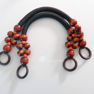 A Pair of Wooden Bead Handles for Bag, Handcraft Material for Handbag ...