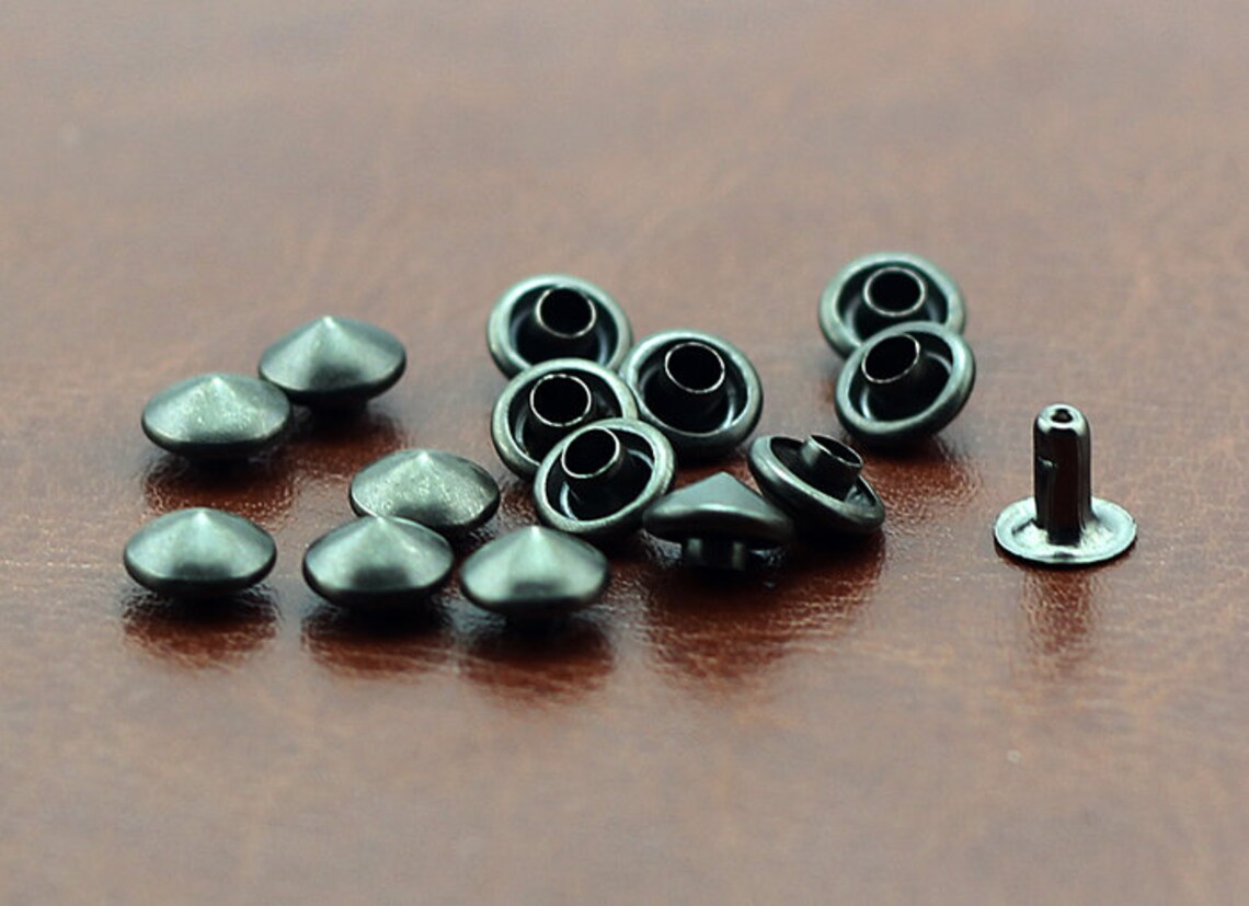 PACK of 50 Gunmetal 10mm Cone Rivets Studs Leather Studs - Etsy