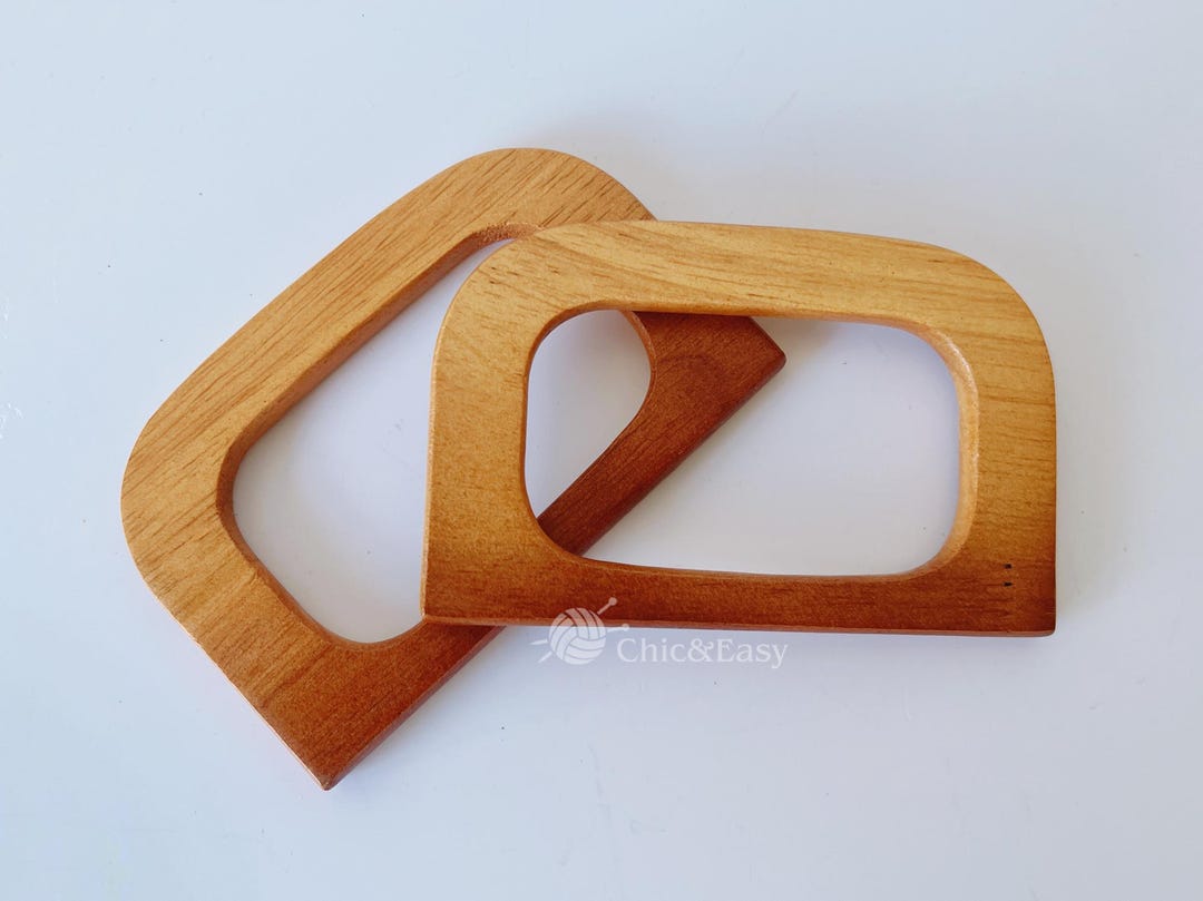 A Pair of Wooden Handles for Bag, Handcraft Material for Handbag Making ...