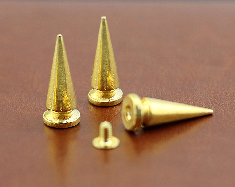 PACK of 5 Metal Spikes Gold Bullet Rivets Studs Leather Studs | Etsy