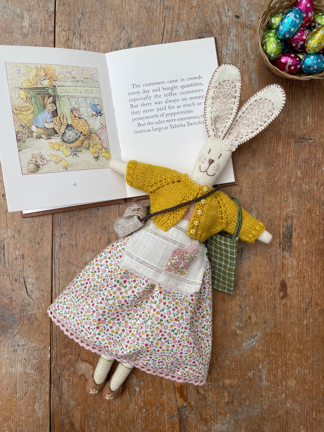 Easter Bunny Decoration primrose / Fabric Rabbit Doll - Etsy UK