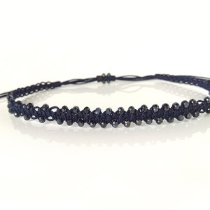 Navy Blue Choker Necklace for Women, Crystal Beaded Choker, Dainty ...
